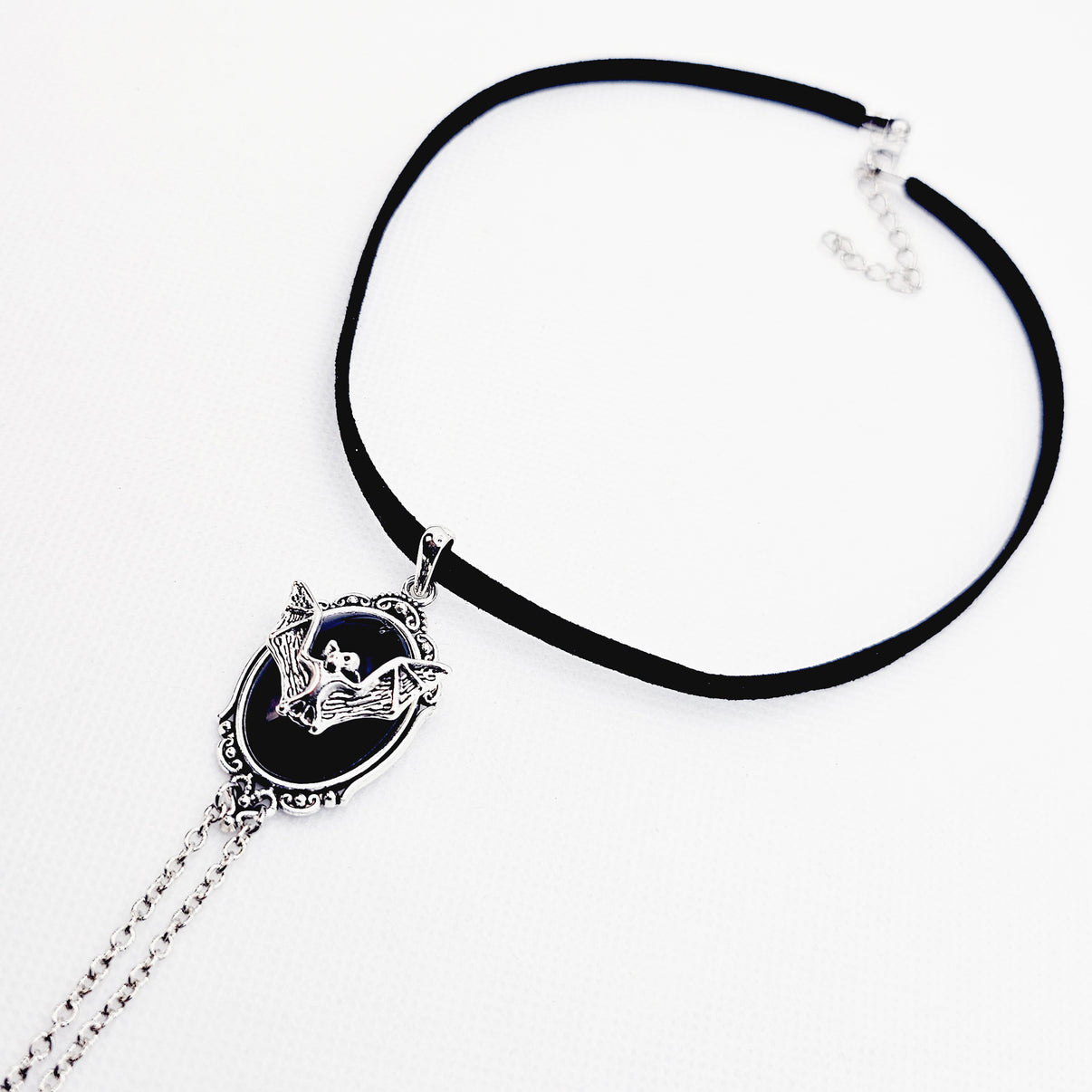 Nipple Noose Choker with Gothic Bat. Red or Black. Non Piercing Nipple ...