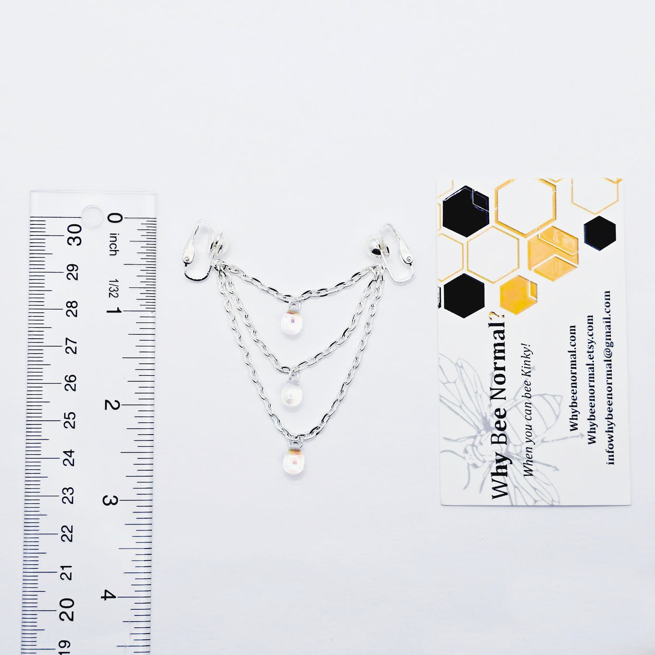 Labia Chain Dangle, Non Piercing, Three Tier Crystal Teardrop.BDSM, Er – Why Bee Normal