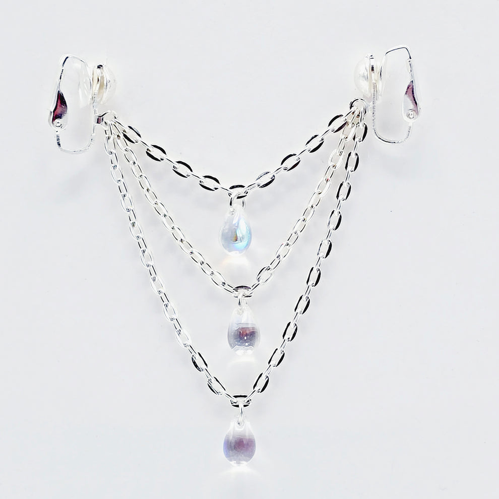 Labia Chain Dangle, Non Piercing, Three Tier Crystal Teardrop.BDSM, Er ...