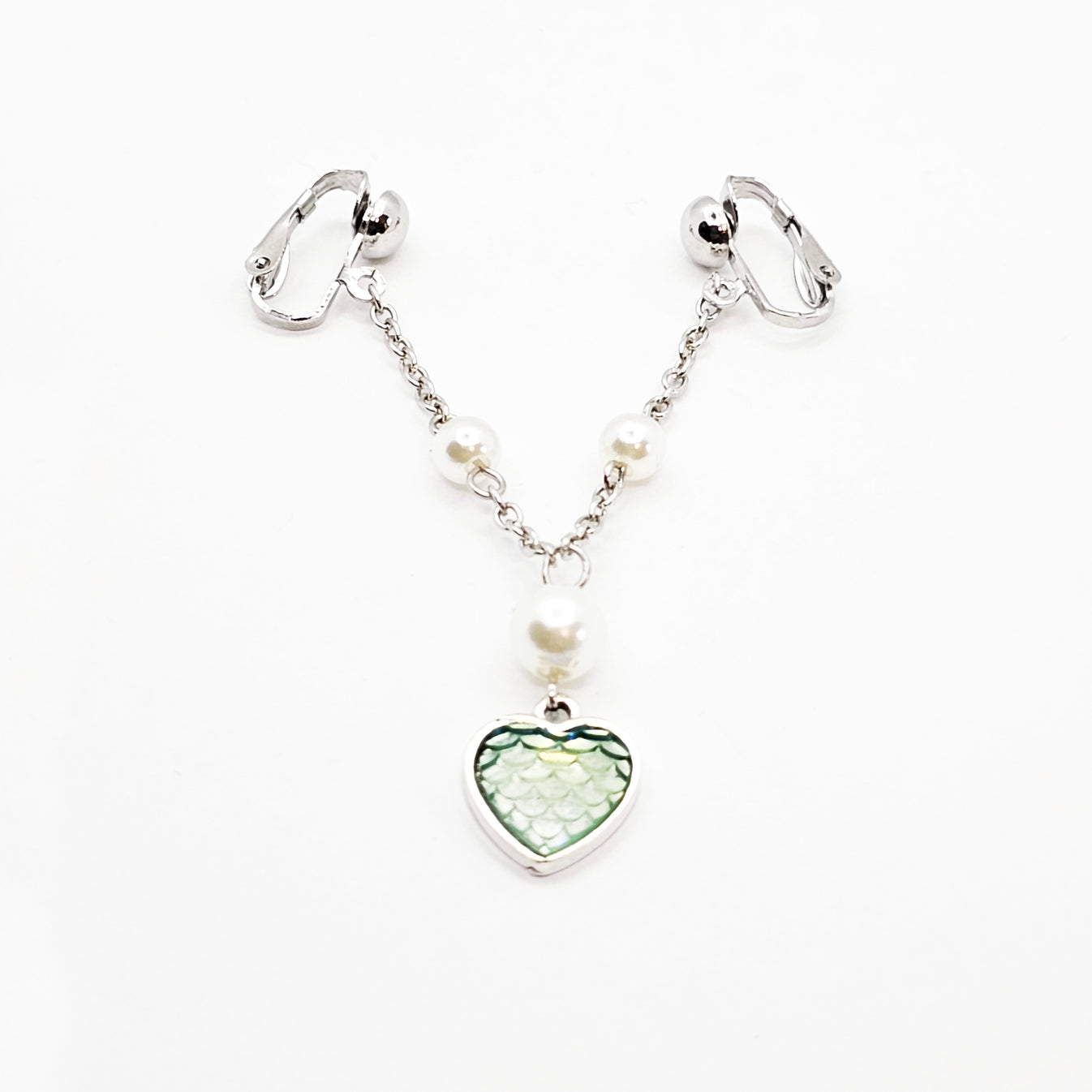 Labia Jewelry Chain with Pearls, Mermaid Scale Heart, and Non Piercing ...