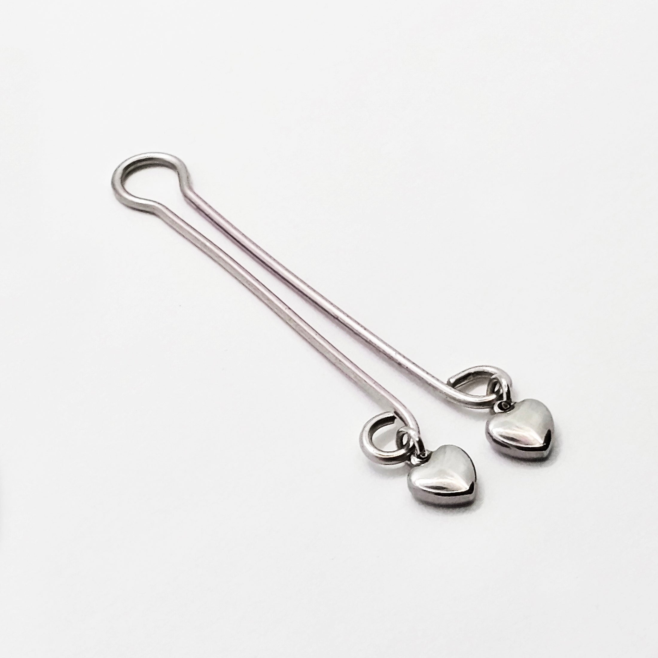 Labia Clip with Hearts, Stainless Steel. Non Piercing Clit Clip Vagina ...
