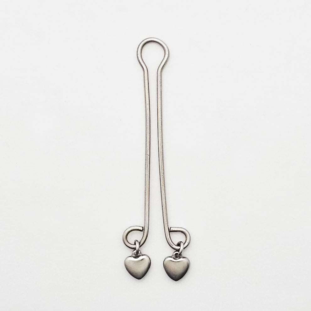 Labia Clip with Hearts, Stainless Steel. Non Piercing Clit Clip Vagina ...