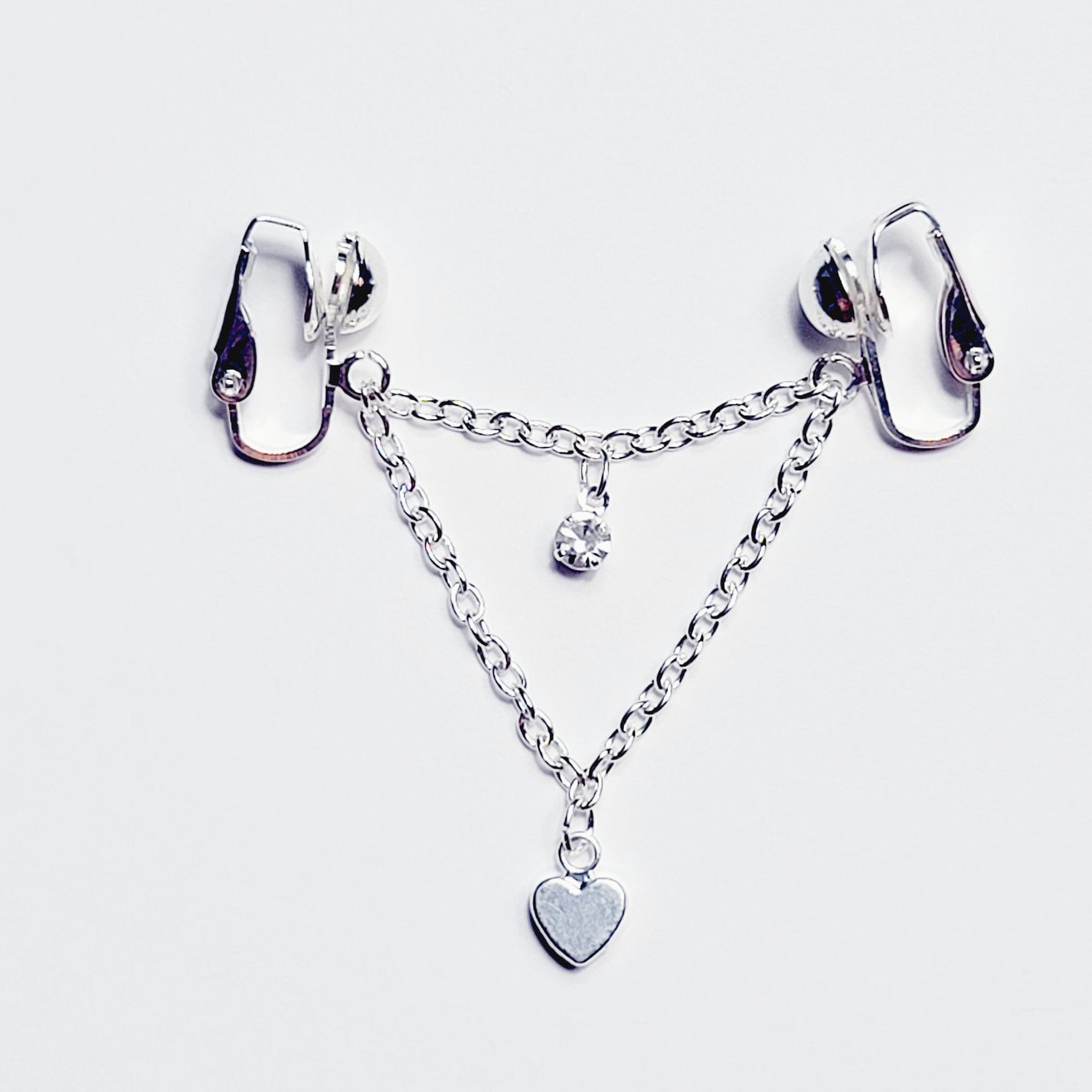 Silver Labia Chain Dangle with Heart and Sparkle. Non-Piercing Genital – Why Bee Normal