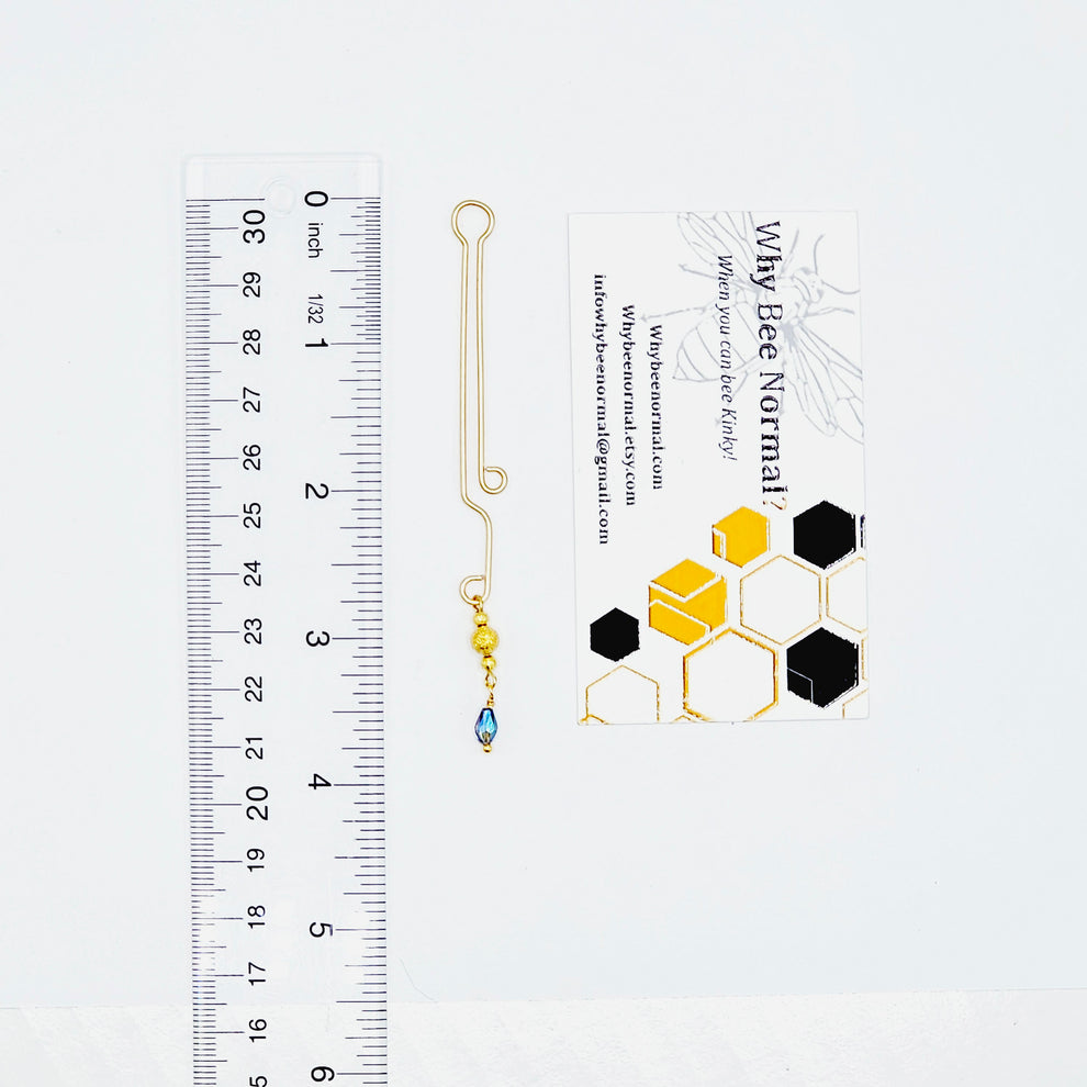 Labia Jewelry for BDSM Submissive. Gold Labia Clip with Beaded Crystal – Why Bee Normal