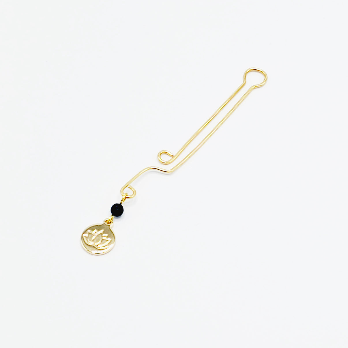 Gold Labia Clip with 18k Gold Lotus Flower. Non Piercing Clit and Labi ...