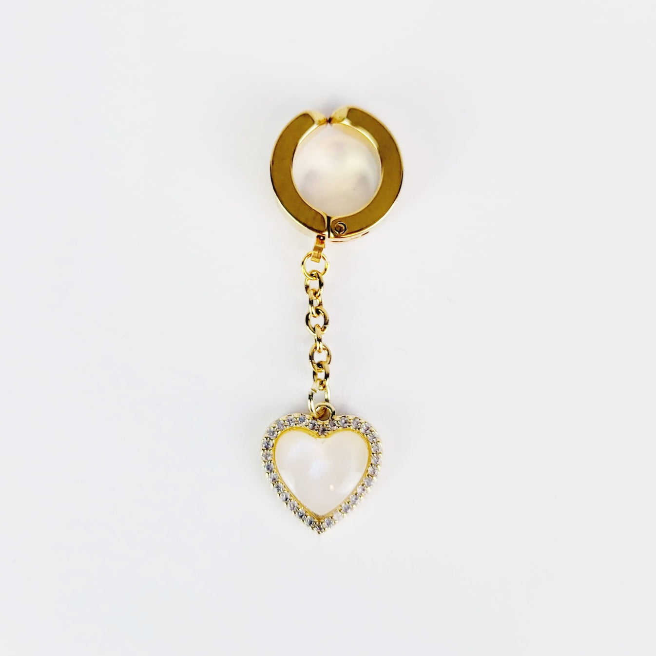 Intimate Jewelry Clip. Non Piercing Gold Stainless Steel Dangling Hear ...
