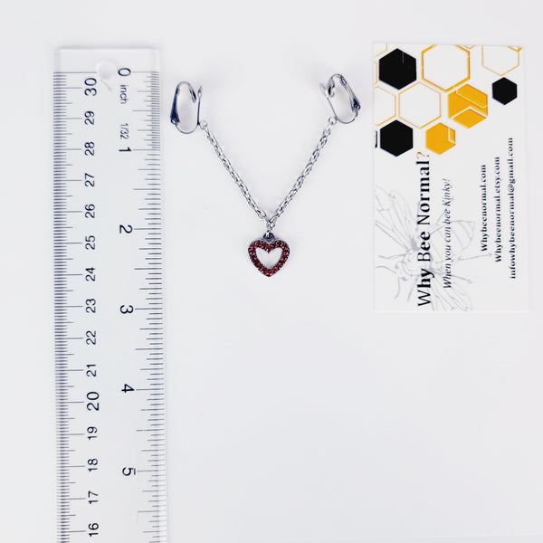 Labia Jewelry with Sparkling Heart. Stainless Steel Non Piercing Labia ...