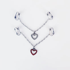 Labia Jewelry with Sparkling Heart. Stainless Steel Non Piercing Labia ...