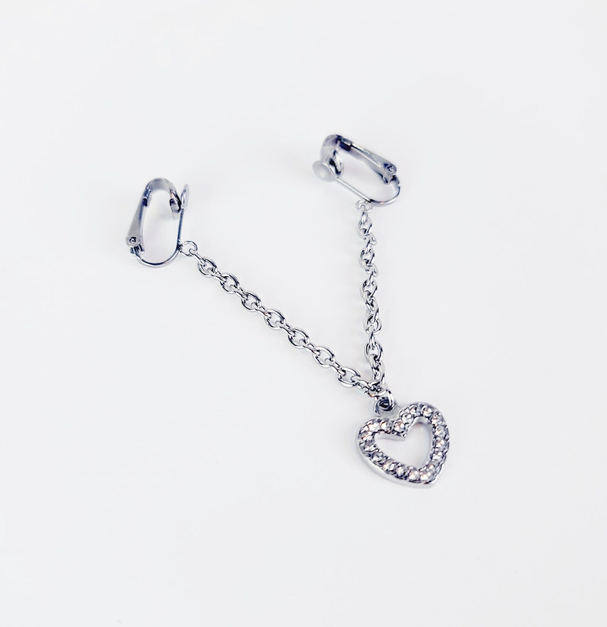 Labia Jewelry with Sparkling Heart. Stainless Steel Non Piercing Labia ...