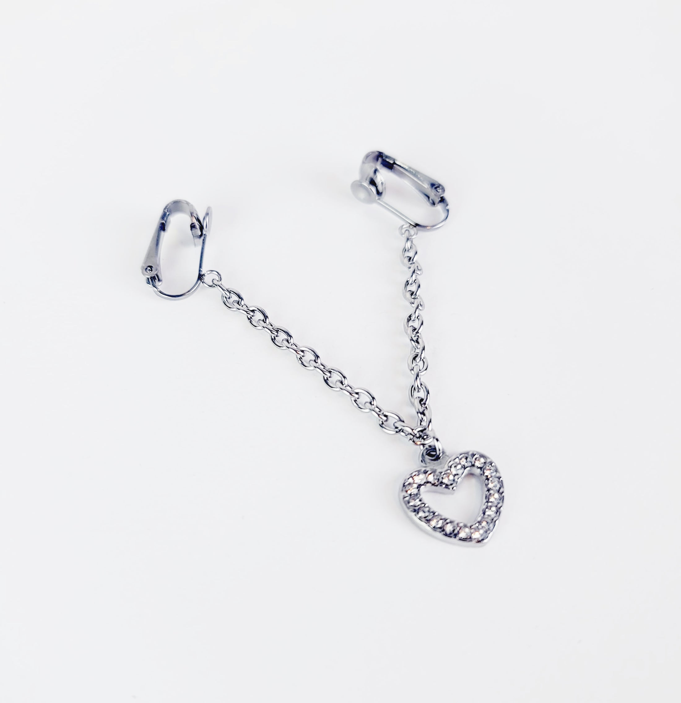 Labia Jewelry with Sparkling Heart. Stainless Steel Non Piercing Labia ...