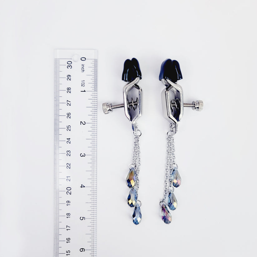 Steel Spring Action Alligator Clamps with Crystal Dangles – Why Bee Normal